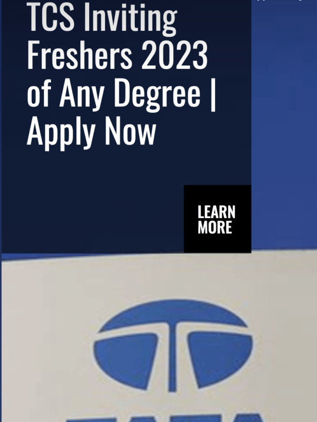 TCS Inviting Freshers 2023 of Any Degree | Apply Now - SidTechTalks