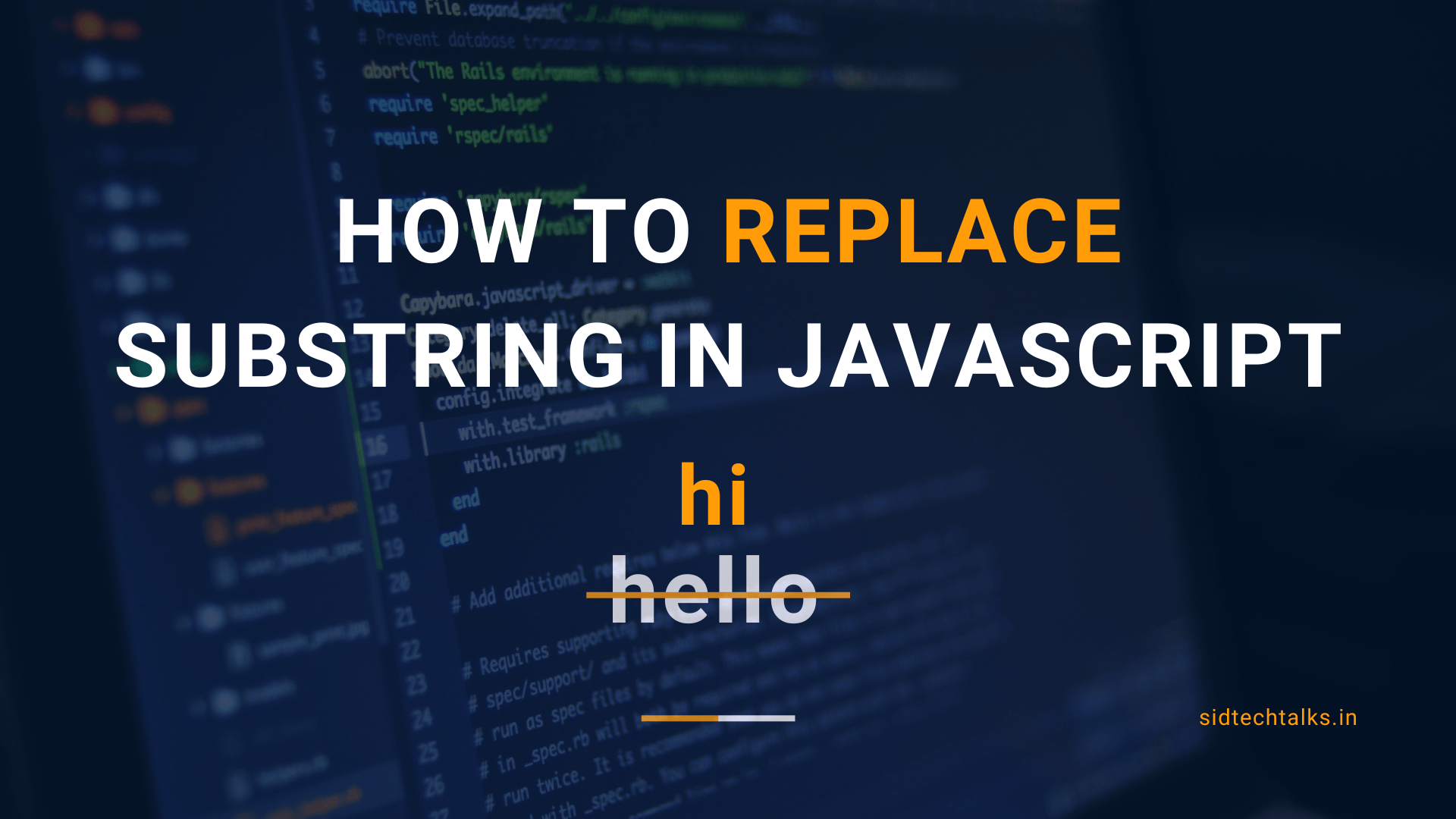 How To Replace Substring In Javascript SidTechTalks